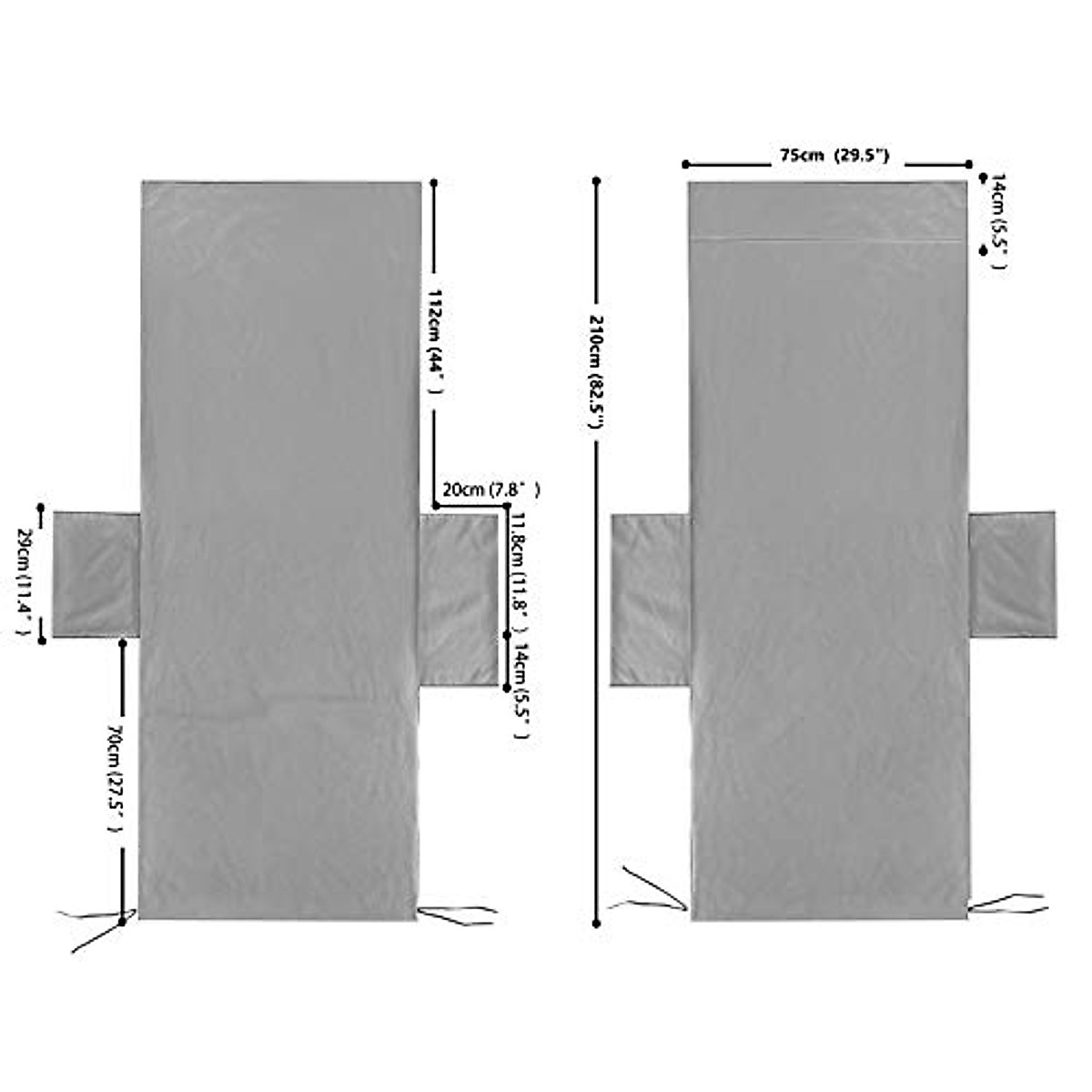 Hiturbo Beach Chair Cover, Lounge Chaise Towel Soft Microfiber Pool Sunbathing Lounger Cover with Side Storage Pockets (Gray)