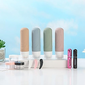 Daerli 12 Pack Travel Bottles for Toiletries, Tsa Approved 3oz Portable Travel Size Bottles, BPA Free Leak Proof Refillable Liquid Silicone Travel Accessories