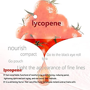 Vnvneye Under Eye Mask, Tomato Vc Gel Eye Mask, Eye Patches for Puffy Eyes,lycopene Dark Circles Under Eye Treatment for Women & Men 30 Pairs Under Eye Gel Pads