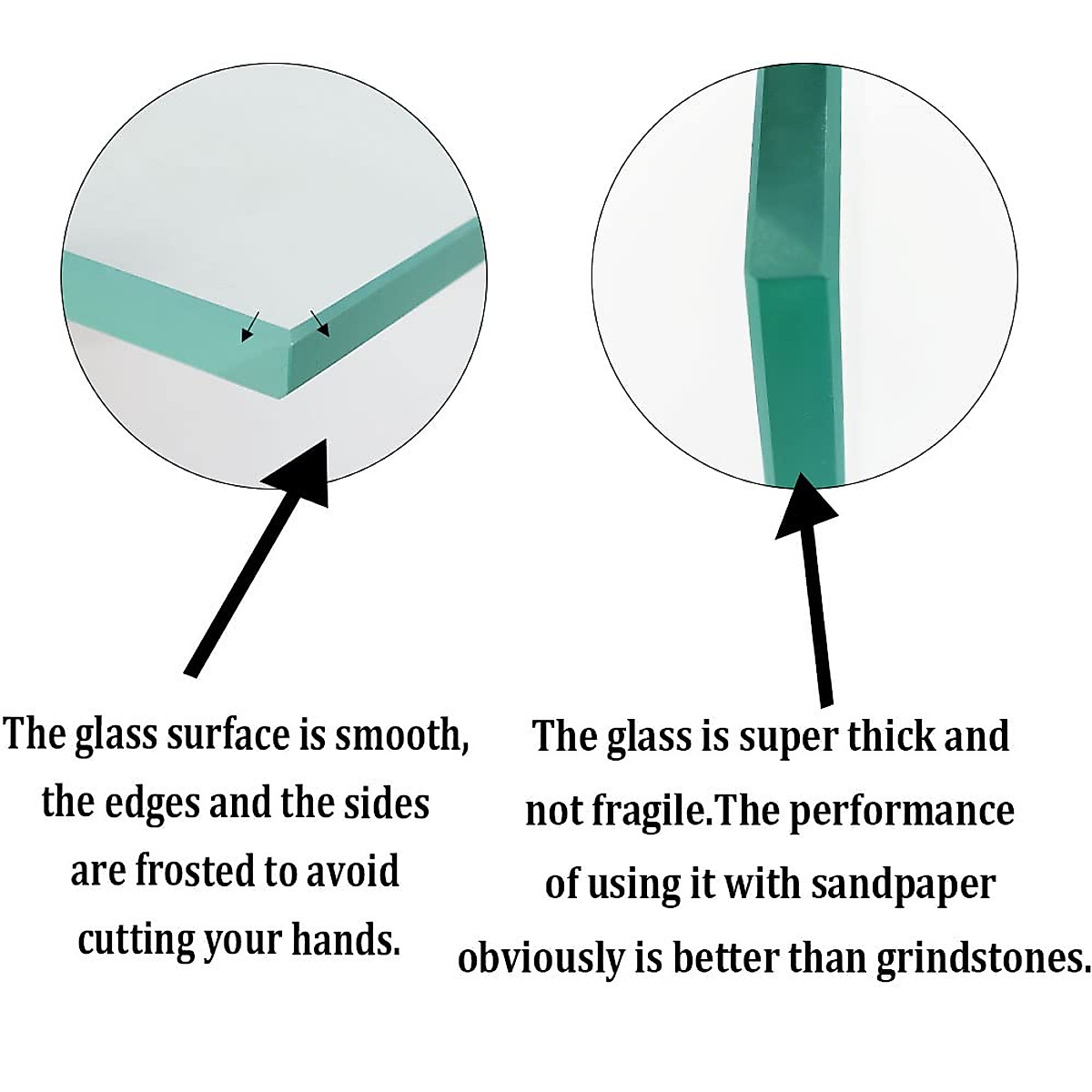 SCOTTCHEN Dead Flat Float Plate Glass for Scary Sharp Sharpening System 10-1/4in W x 11-13/16in L x 3/8in T -1pcs