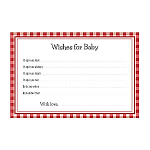 Oh My Baby Shower BBQ Baby-Q Wishes for Baby Cards - 24 count, white, red