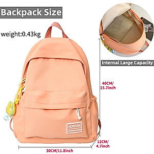 iwhgrmp Kawaii Backpacks Cute Aesthetic Backpack Trendy Lightweight Laptop Travel Backpacks Casual Daypack Street Backpack (White)