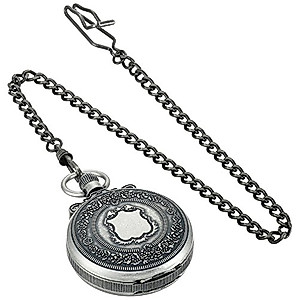 Charles-Hubert, Paris 3868-S Classic Collection Antiqued Finish Double Hunter Case Mechanical Pocket Watch