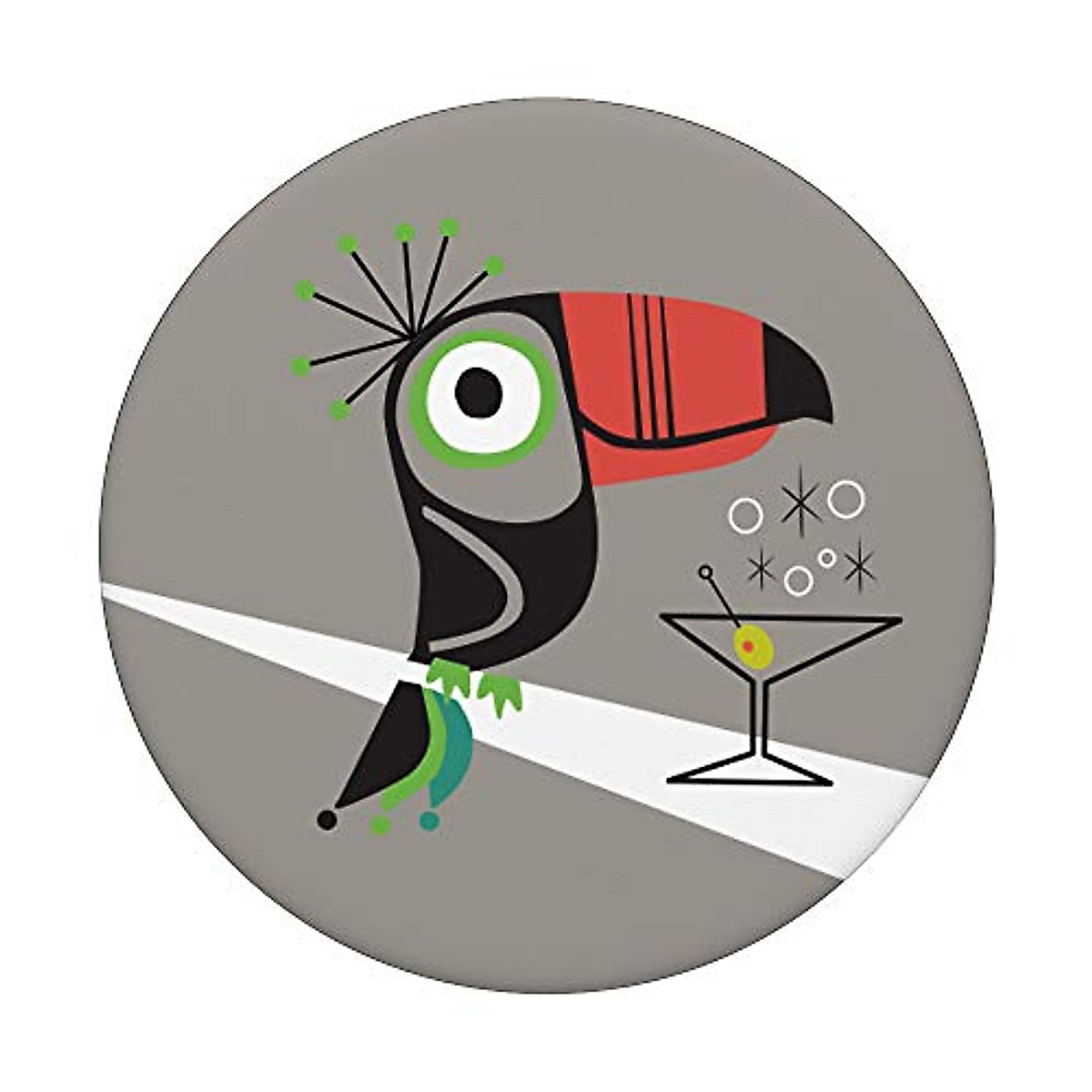 1950s Retro Mid Century Modern Toucan Tiki Bird PopSockets PopGrip: Swappable Grip for Phones & Tablets