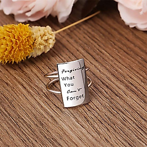SIMONLY Forgiving What You Can't Forget Ring 925 Sterling Silver Inspirational Ring for Women