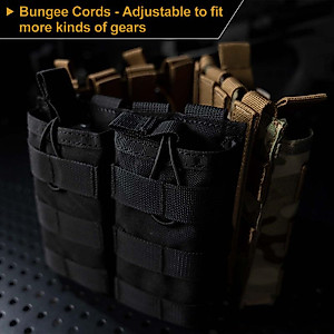 OneTigris Tactical Magazine Pouch, MOLLE Double Mag Pouches for M4 M16 Pmag G36 .223REM Stanag Lancer L5 FAB Ultimag Hexmag HX, Black DD09