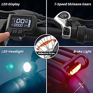 AIWARGOD Folding Electric Bike for Adults, 750W Electric Bicycle with 36V 22.5Ah Dual Removable Battery, 20" Fat Tire Foldable ebike with 7-Speed Gears, 30MPH Step Through Ebike