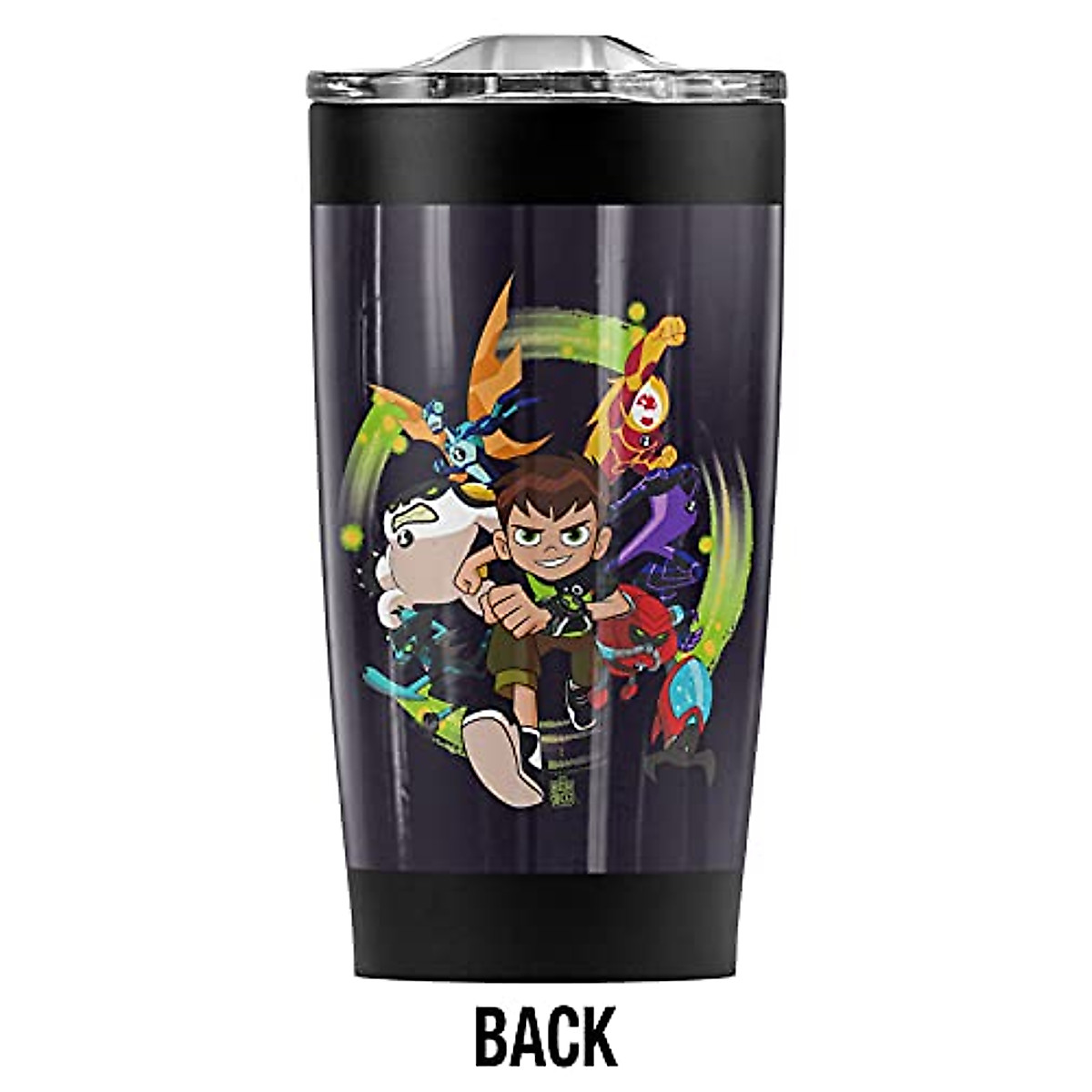 Logovision Ben 10 Hero Charge Stainless Steel Tumbler 20 oz Coffee Travel Mug/Cup, Vacuum Insulated & Double Wall with Leakproof Sliding Lid | Great for Hot Drinks and Cold Beverages