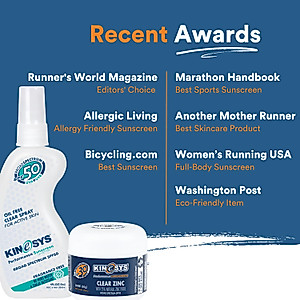 KINeSYS SPF 30 KIDS Fragrance Free Clear Spray Sunscreen for sensitive skin, Hypoallergenic, Broad Spectrum UVA/UVB protection for Face & Body; PABA and Oxybenzone FREE, 700+ Sprays, 4 Fl Oz/120 ml