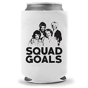 Golden Girls Beer Coolies | Blance Dorothy Rose Sophia | Funny Gag Party Gift Beer | Funny Joke Drink Can Cooler | Beer Beverage Holder | Beer Gifts | Quality Neoprene Insulated Coolie (Squad Goals)