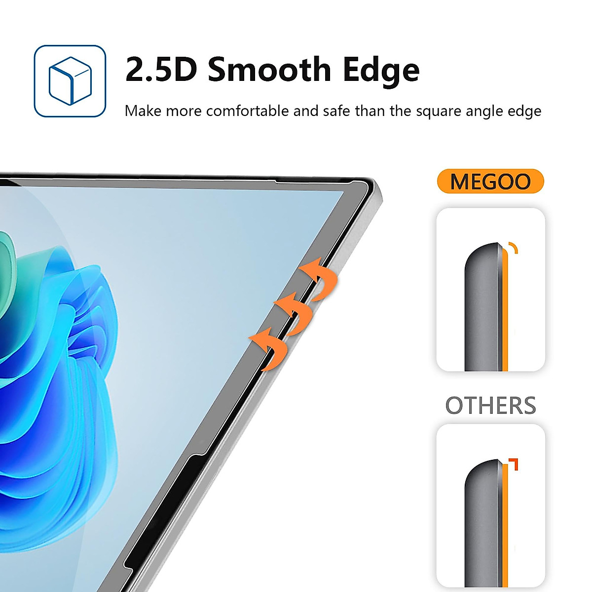 Megoo Screen Protector for Microsoft Surface Pro 11/10 (2024) - Also Fits Surface Pro 9, Pro 8, and Pro X (13 inch) - Tempered Glass/High Sensitivity/Support Surface Pen/Smooth Touch, 2 Pack