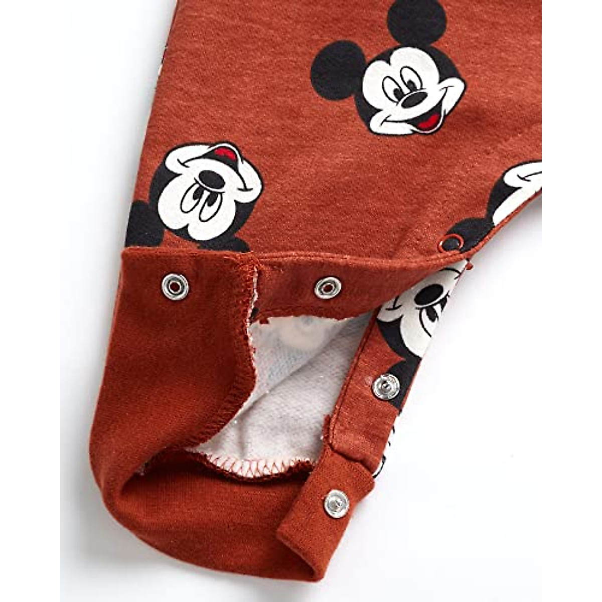 Disney Baby Boys' Mickey Mouse Overall Set - 2 Piece Romper and Long Sleeve Shirt Set, Size 3-6 Months, Mickey Tea/Bright White