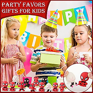 Spider Birthday Party Favors for Kids, 24pcs Mini Mochi Easter Egg Fillers Gift Squishy for Kids, Cute Squishies Pack Gift for His Amazing Friends Boys Girls, Bulk Things Used for Easter Eggs Hunt Treasure Box Prizes Goodie Pinata Filler