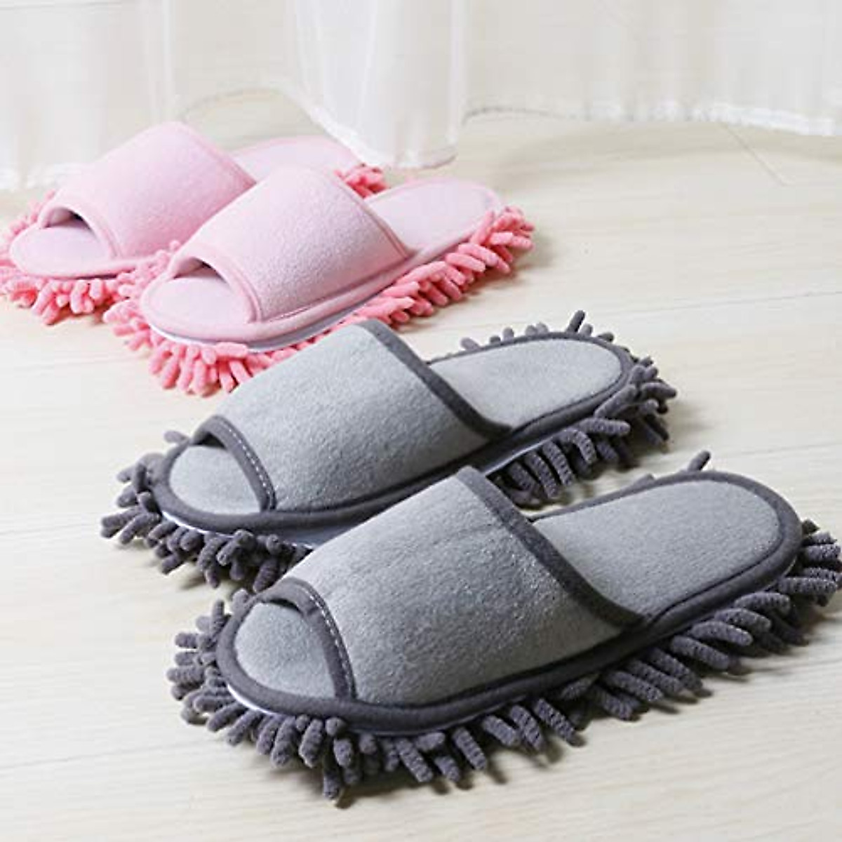 Holibanna 1 Pair Slippers Cleaning Slipper House Floor Cleaning Mop Anti-skid Footwear Mop Socks Mop Shoes for Floor Mops for Floor Cleaning Get Rid of Periods Lovers Indoor Cotton Soles