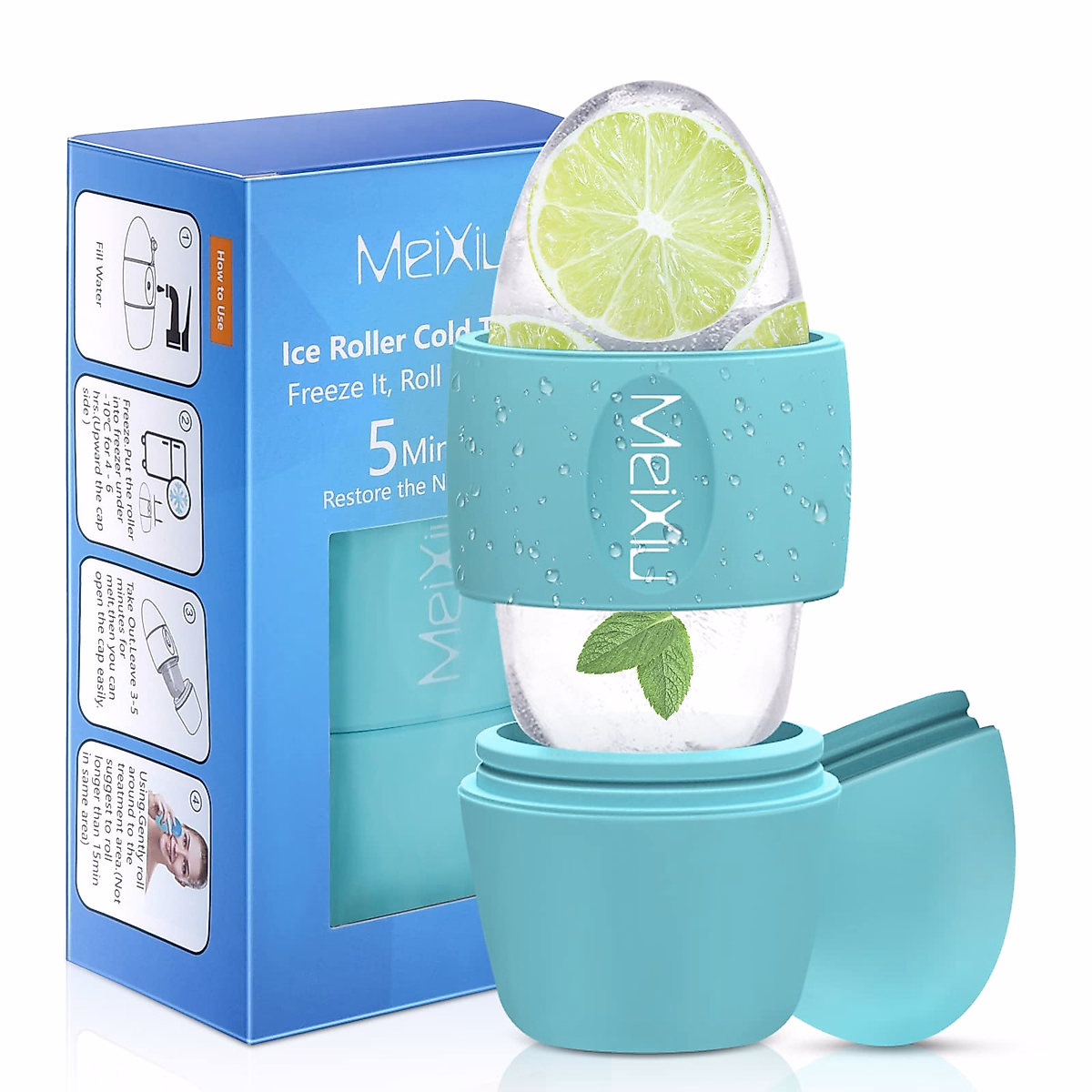 Ice Roller for Face and Eye,Facial Skin Care Tool Face Roller Massager - Reduce Puffiness Migraine Pain Relief and Minor Injury