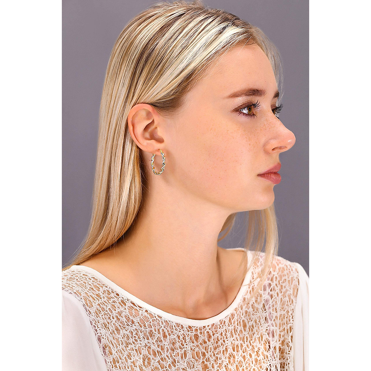 Twisted Two-Tone Hoops