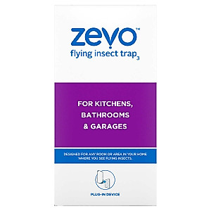 Zevo Flying Insect Trap, Fly Trap, Fruit Fly Trap (2 Plug-in Bases + 6 Refill Cartridges)
