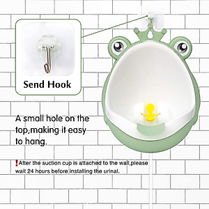 Frog Pee Training,Potty Training Urinal for Toddler,Children's Standing Wall Mounted Urinals for Boys,Bathroom Funny Kids Pee Trainer,Green