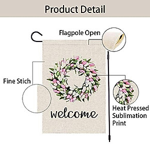 Outdoor Garden Flag, Welcome Garden Flag 12 x 18 Inch, Garden Flag Banner Flag, Garland-The maximum width of the flag used for outdoor garden lawns is 12.5 inches
