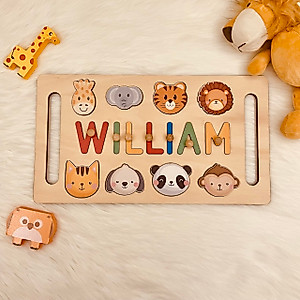 Name Puzzle for Kids Personalized, Custom Name Puzzle for Toddlers 1-3, 1st Birthday Gifts for Girl and Boy, Montessori Learning Toddler Toy, Baby Puzzles 12-18 Months…