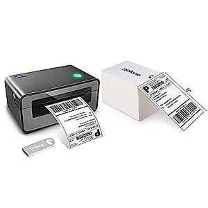 POLONO Shipping Label Printer Gray, 4x6 Thermal Label Printer for Shipping Packages, Commercial Direct Thermal Label Maker, Thermal Labels, 4" x 6" Direct Thermal Shipping Labels (Pack of 500