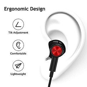 ACAGET 3.5mm Headphones Black + White 2 Pack Wired 3.5mm Earbuds for iPhone 6S Plus 6 5S Noise Cancelling Earphones Magnetic Headset for Samsung Galaxy S10 S9 A23 A13 A32 A52 OnePlus 6 5T