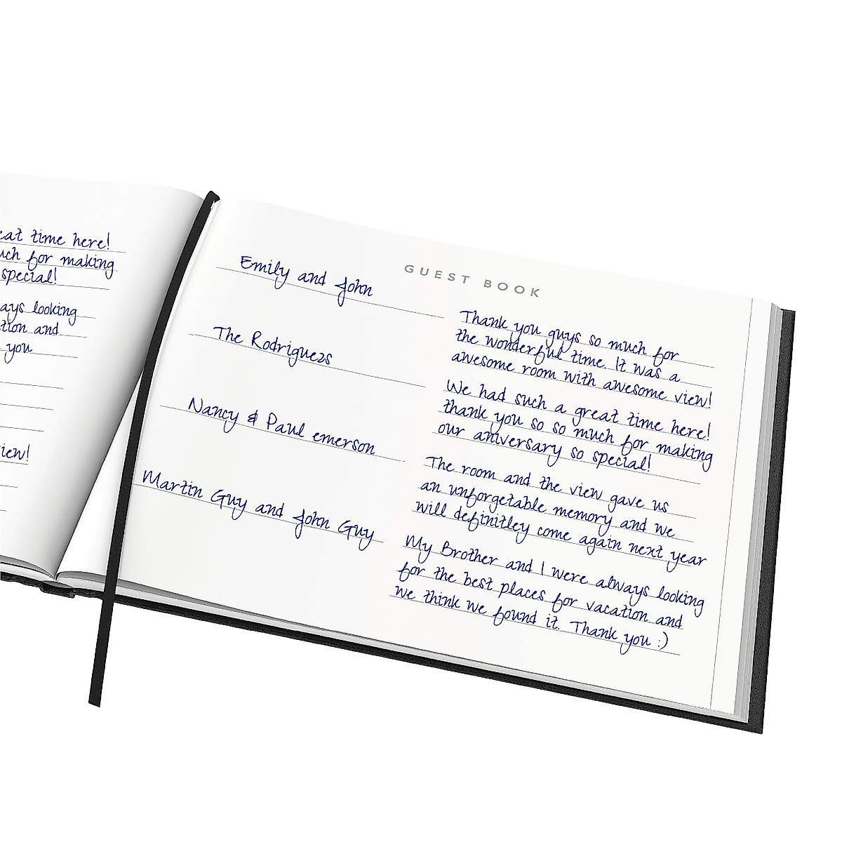 Useful Co. Black Guest Book, Use as Guest Book Wedding Reception, Sign in Book, Guest Book for Vacation Home, Funeral Guest Book, Hardbound Guestbook, Leather Cover, 112 Pages, 9 x 7 Inches