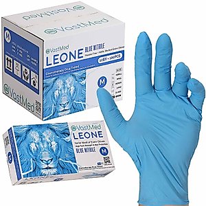 VASTMED 100PCs Dental Grade Examination Leone Nitrile Gloves 4.0G Finger Tips Texture Latex-Free Professional Grade Gloves