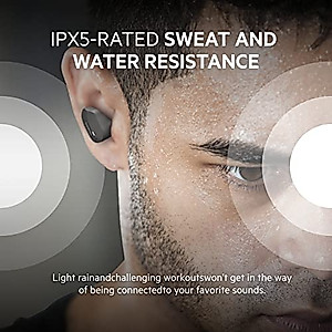 Belkin SoundForm True Wireless Earbuds, Bluetooth Headphones with Microphone, Touch Controls, IPX5 Sweat & Splash Resistant for iPhone 14, Pro, Max, Mini & Galaxy S23 with Charging Case - Black