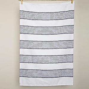 Country Maison Stripe Kitchen Towels | Pack of 6 | 18 x 28 Inches | Highly Absorbent |100% Cotton Dish Towels | Tea Towels | Bar Towels | Blue