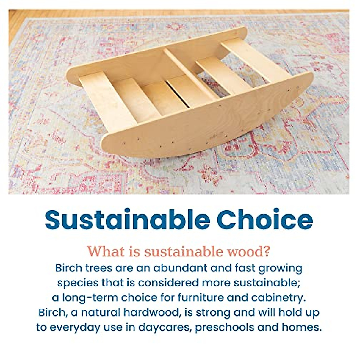 ECR4Kids Rocking Boat and Steps, Play Center, Natural