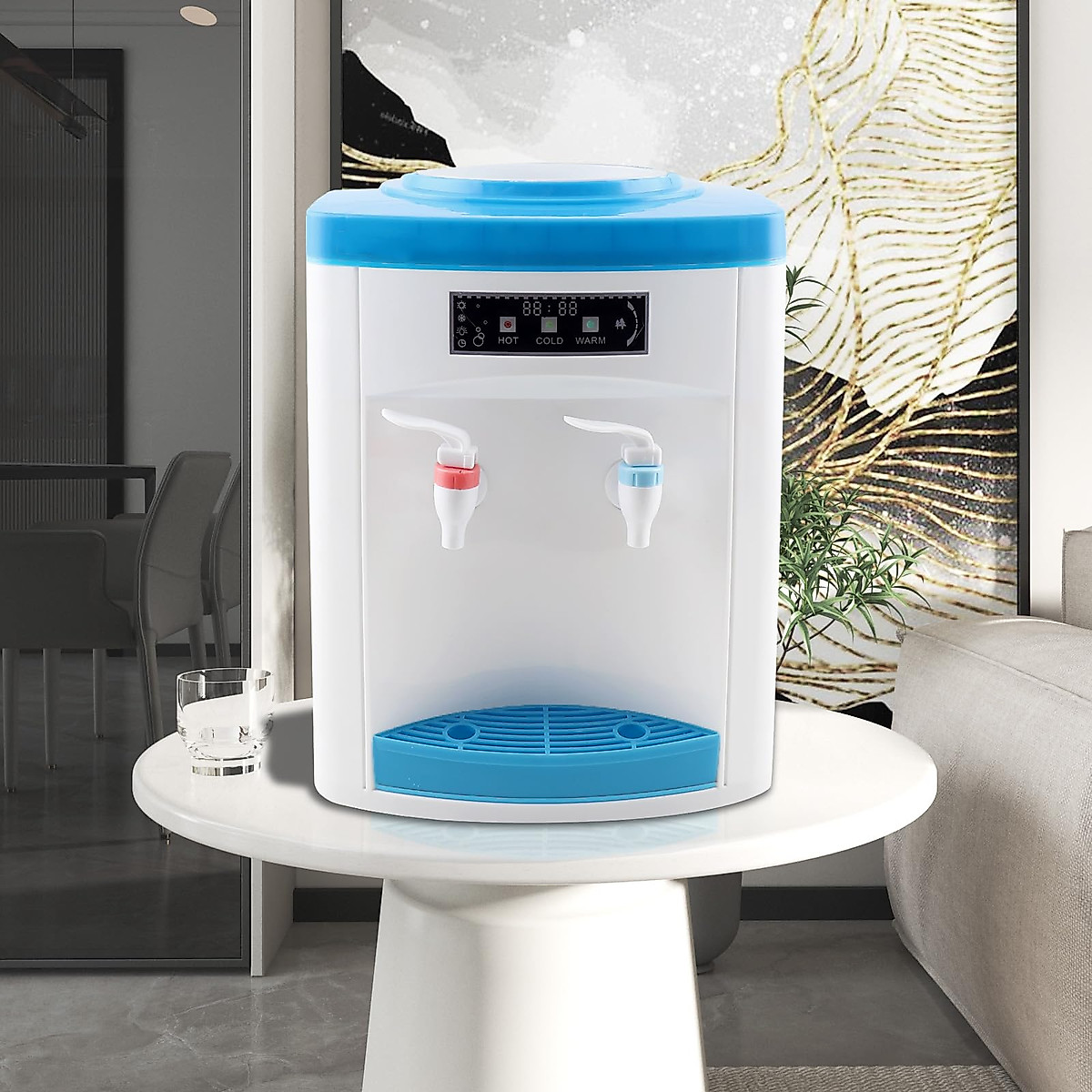 EWANYO Top Loading Water Cooler Water Dispenser Countertop Water Cooler Dispenser for 3 to 5 Gallon Bottles, Hot Cold Water Dispenser for Home Kitchen Offices Dorm