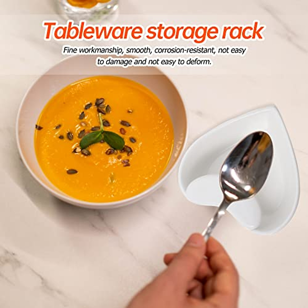 Angoily Cooking Utensil Holder Ceramic Spoon Rest Heart Shape Kitchen Tableware Spatula Holder Soup Spoon Rest Utensil Cutlery Stand (White) Shelving Brackets