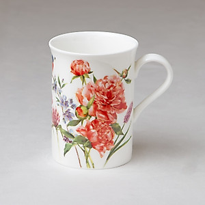 Grace Teaware Bone China Coffee Tea Mugs 9-Ounce, Assorted Set of 4 (Beautiful Garden)