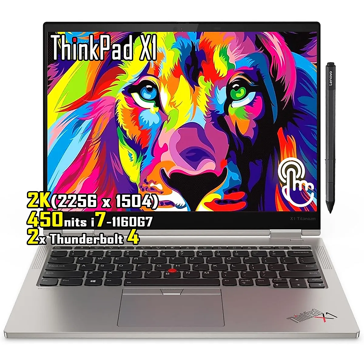 Lenovo ThinkPad X1 Titanium Yoga 13.5" 2-in-1 Touch 2K(2256 x 1504) Ultra-Slim Laptop EVO i7-1160G7 Wi-Fi 6 450nits 2xThunderbolt4 Win11 Pro w Digital Pen & HDMI (16GB RAM | 512GB PCIe SSD)