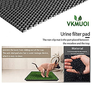 VKMUOI 19 x 23 in Dog Grass Pad with Tray Pet Training Pads with Tray Reusable Fake Grass for Dog to Pee on Dog Litter Box-Indoor/Outdoor Dog Potty Tray with Pee Pads