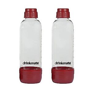 Drinkmate Carbonation Bottles (Twin-Pack) (1L, Red)