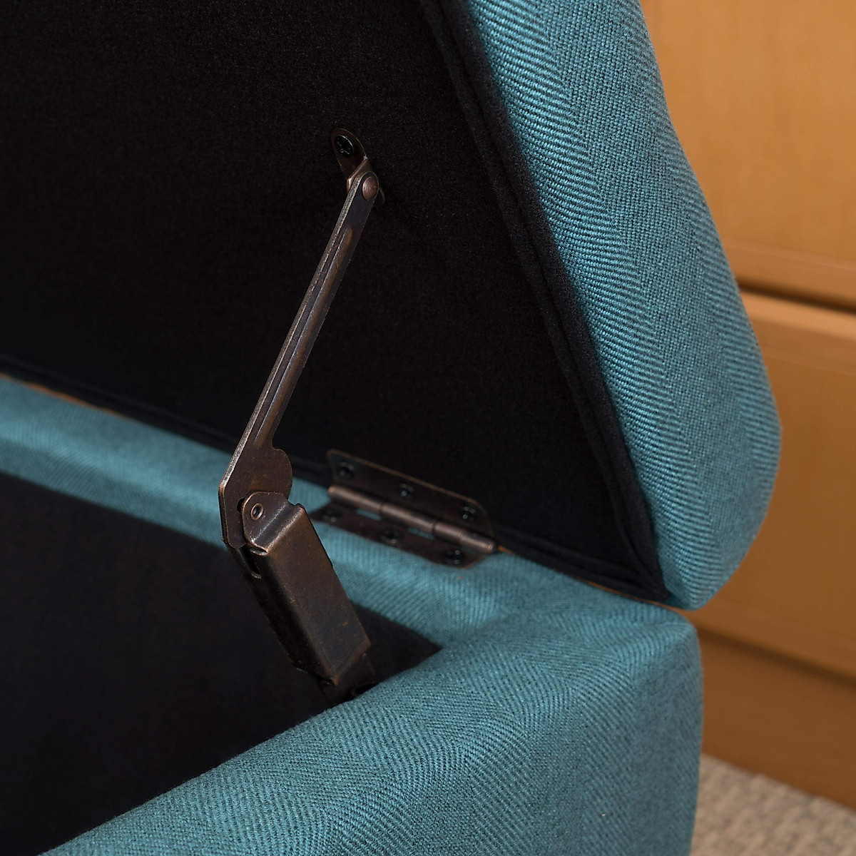 Christopher Knight Home Harper Fabric Storage Ottoman, Teal