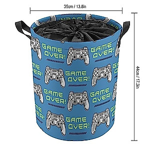 LynaRei Laundry Hamper Funny Cartoon Joysticks Gamepad Dirty Clothes Storage Basket Collapsible Waterproof Toy Organizer for Boys And Girls Bedrooms, Bathroom