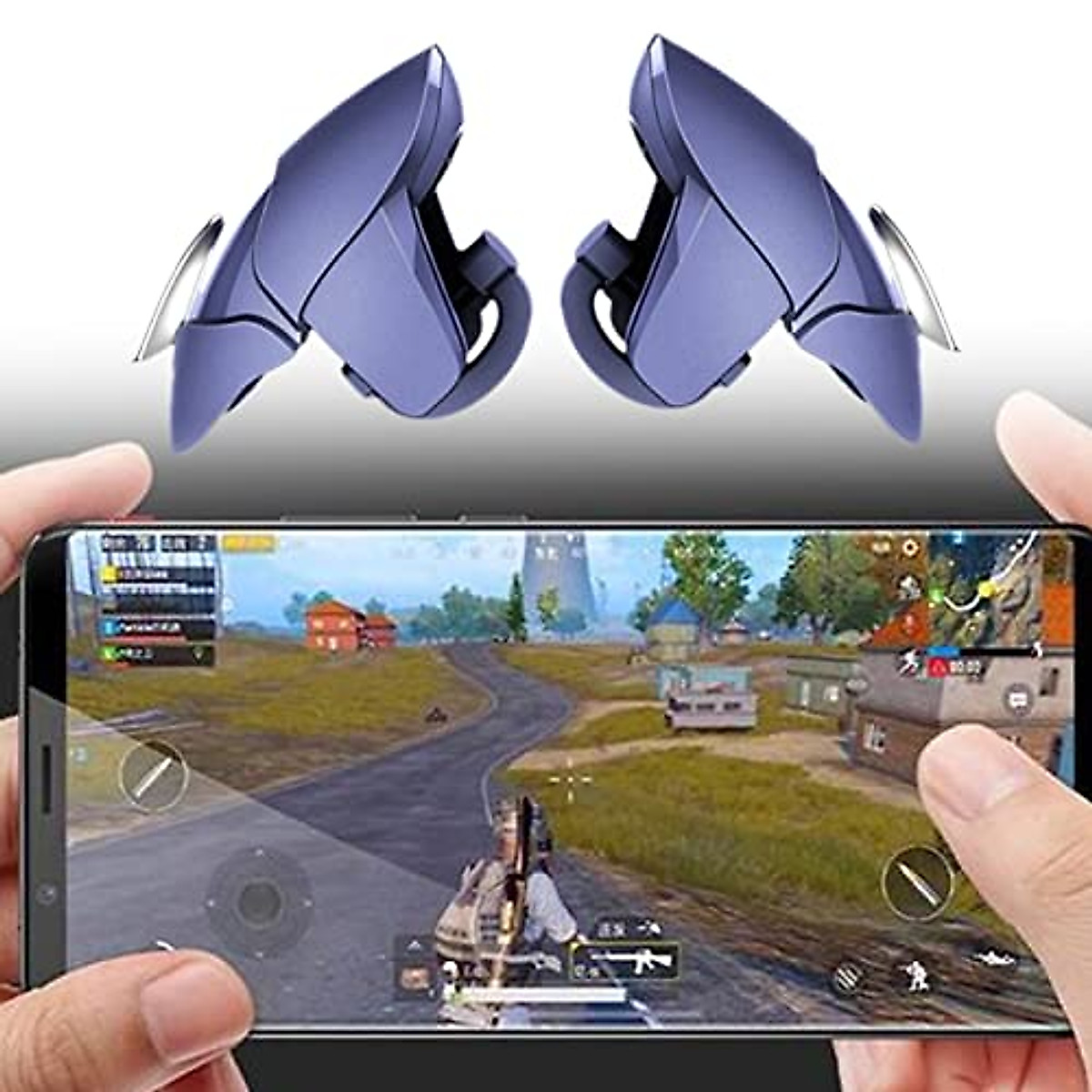 1Pair Phone Game Controller Mobile Game Triggers Button Shooter Phone Gamepad for iPhone for Android Valentine's Day/Mother's Day/Wedding/Anniversary/Party/Graduation/Christmas/Birthday Gifts - Blue