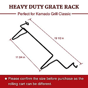 KAMaster Grate Rack for Kamado Grill Classic Grills Powder Coated Steel Perfect Accessory to Store Grill Grate or Plate Setter/Store Grate Rack While Lighting Grill (Large)