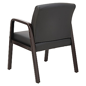 Alera ALERL4319E 24.21 in. x 26.14 in. x 32.67 in. WL Series Reception Lounge Guest Chair - Black/Espresso