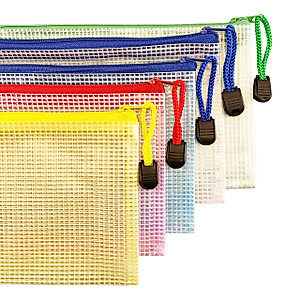 DoTebpa 25 Pcs 5 Colors Small Plastic Zip Document,Clear Plastic Pouch with Zipper for Receipt,Check,Pencil,Mini Tool