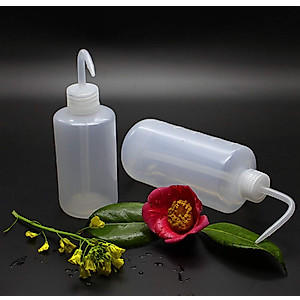 2Pcs 150ml Plastic Safety Wash Bottle Translucent Plastic Squeeze Measuring Bottle Narrow Mouth Empty Bent Tip Storage Containers For Gardening Lab Tattoo (150ml/5oz)