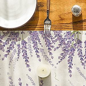 Artoid Mode Lavender Spring Table Runner, Easter Summer Seasonal Anniversary Holiday Kitchen Dining Table Decoration for Indoor Outdoor Home Party Decor 13 x 72 Inch