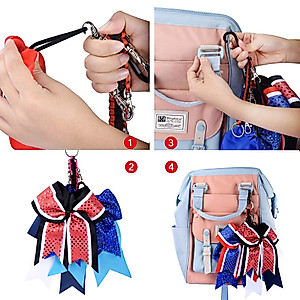 DEEKA Paracord Handmade Cheer Bows Holder for Cheerleading Teen Girls High School College Sports - Black