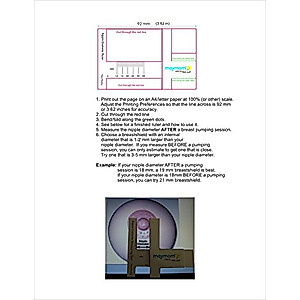 36 mm Extra Extra Large Flagne w/Valve and Membrane for Spectra Breast Pumps S1, S2, M1, Spectra 9; Narrow (Standard) Bottle Neck; Made by Maymom