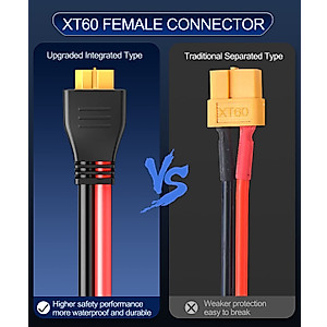 ELECTOP 10AWG SAE to XT60 Connector Extension Cable, SAE Plug XT60 Female Adapter Charger Solar Panel Cable Connector Kit for Solar Generator Portable Power Station with SAE Polarity Reverse Adapter