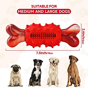 LIFLIX Dog Toys for Aggressive Chewers, Tough Indestructible Dog Chew Toys, Durable Nylon & Rubber Dog Toys for Large Medium Breed, Interactive Dog Toy for Teething, Bone Shape