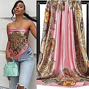 10 Pieces Satin Head Scarf Large Square Scarf Silk Feeling Fashion Hair Wrapping Scarves for Women Girls